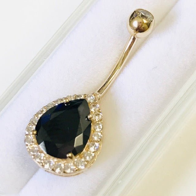 14kt-yellow-gold-black-gem-belly-bar-14g-at-my-body-piercing-jewellery ...