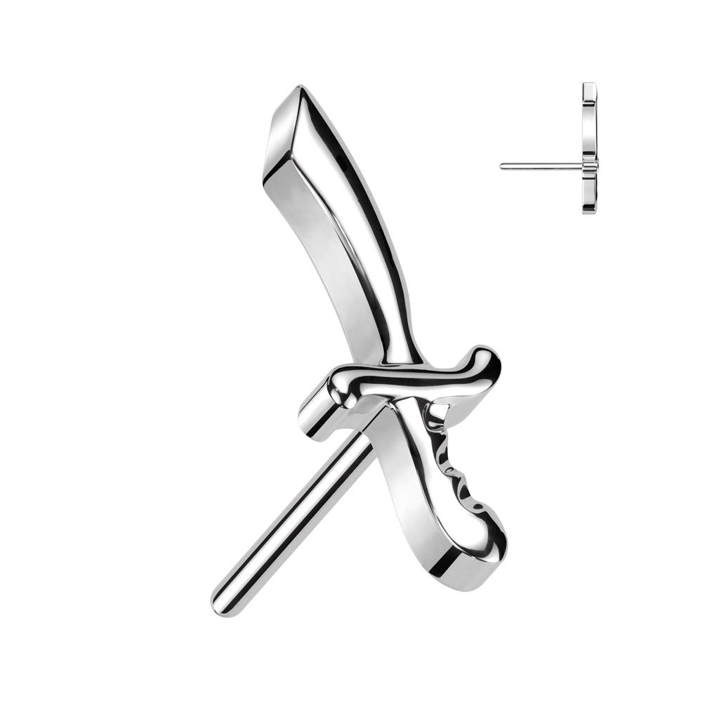 Titanium Threadless Dagger End — Totally Pierced