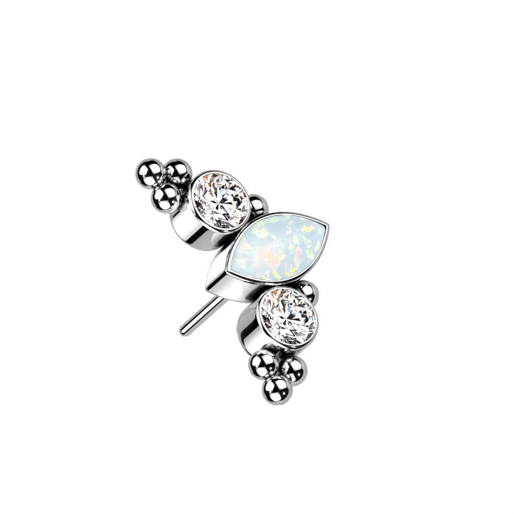 Titanium Threadless Opal Cluster End — Totally Pierced